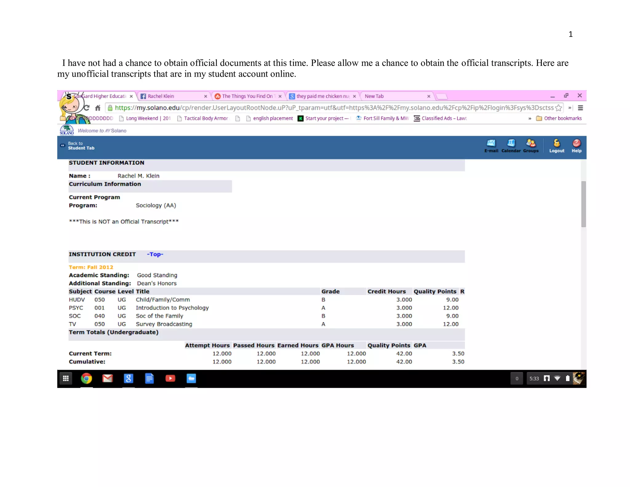 Unofficial transcripts | PPT