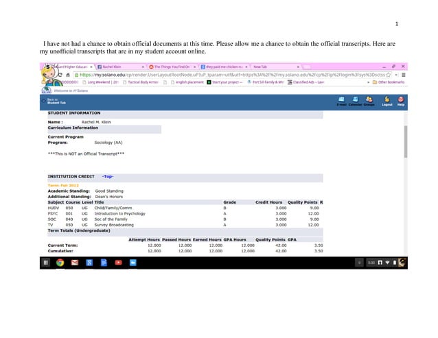 Unofficial transcripts | PPT