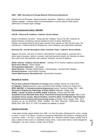 Chris Delaney Telecoms CV | PDF
