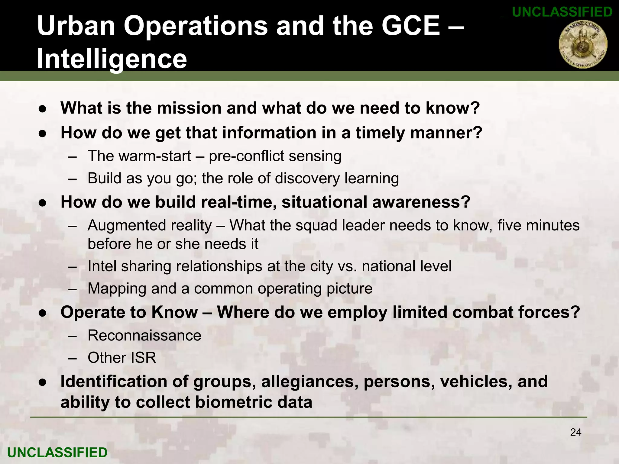 Military Ops in the Urban Littorals PME (160413) | PPTX