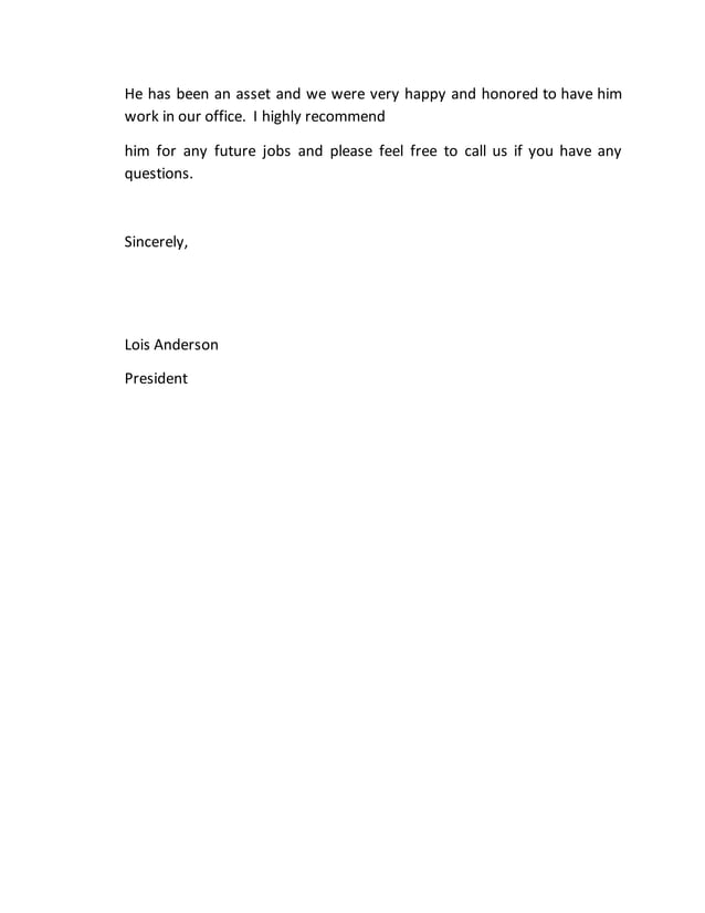 Recommendation letter | DOCX