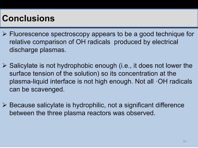 Fluorescence Spectroscopy for Quantifying OH Radicals Produced by | PPTX