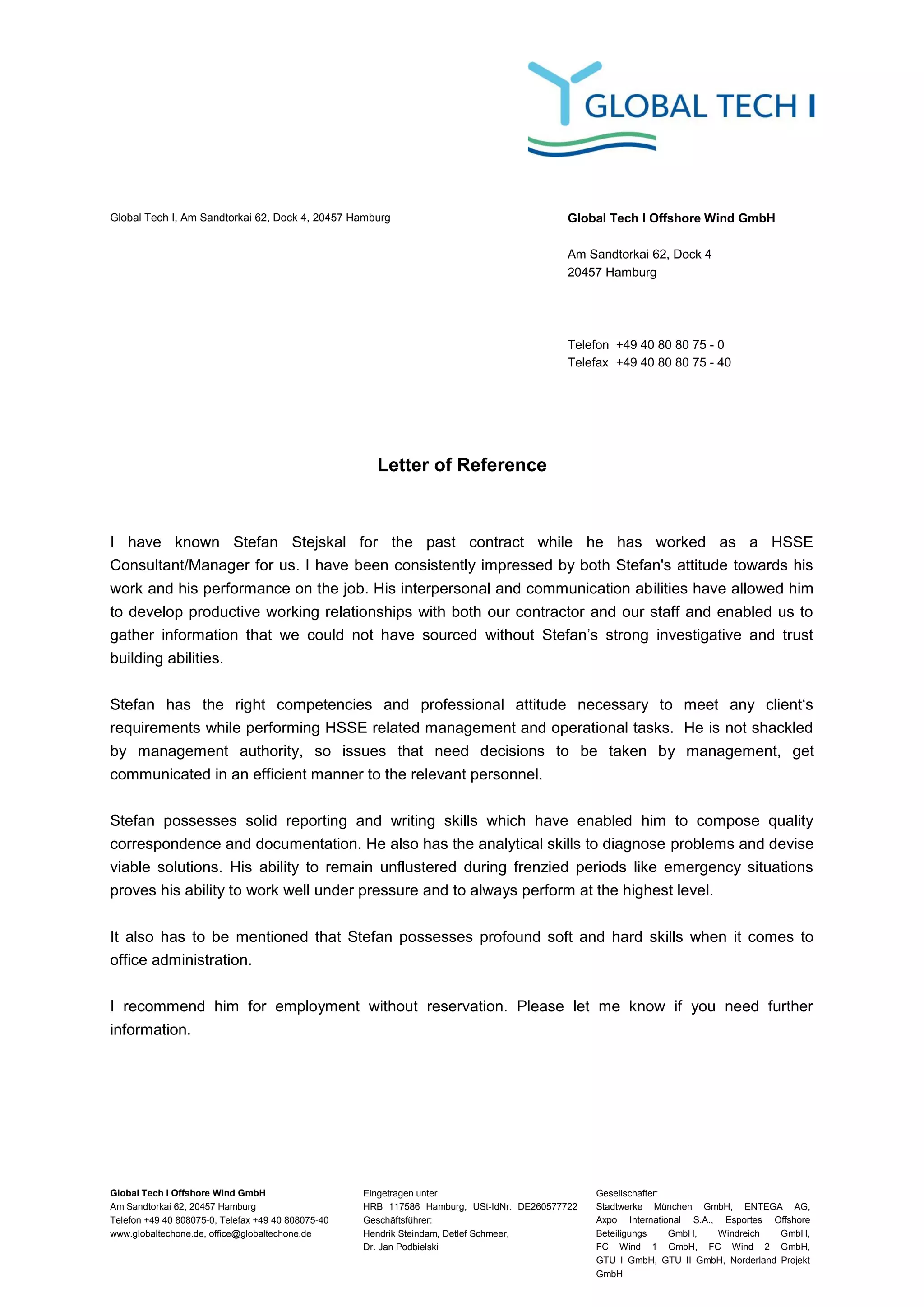 GTI_Letter of Reference | PDF