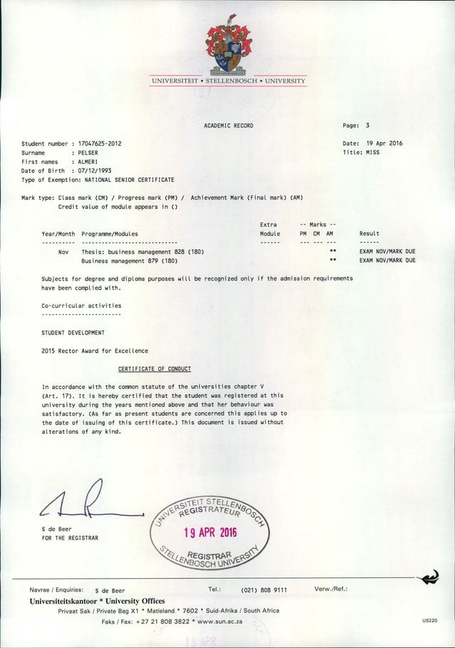 Academic transcripts | PDF