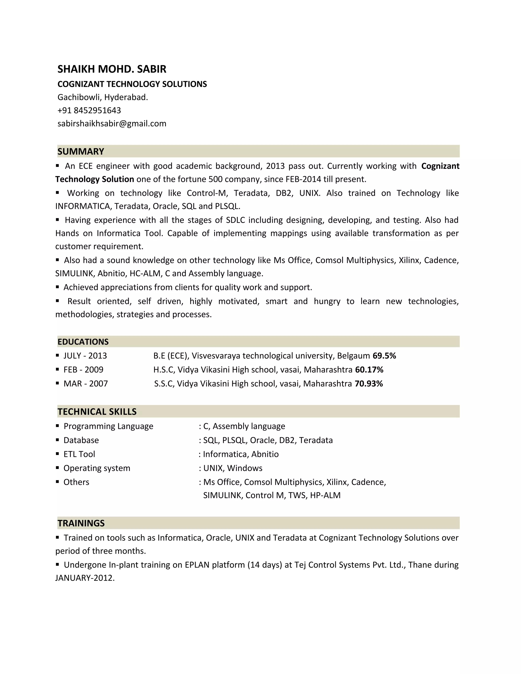 Sabir_Resume | DOC