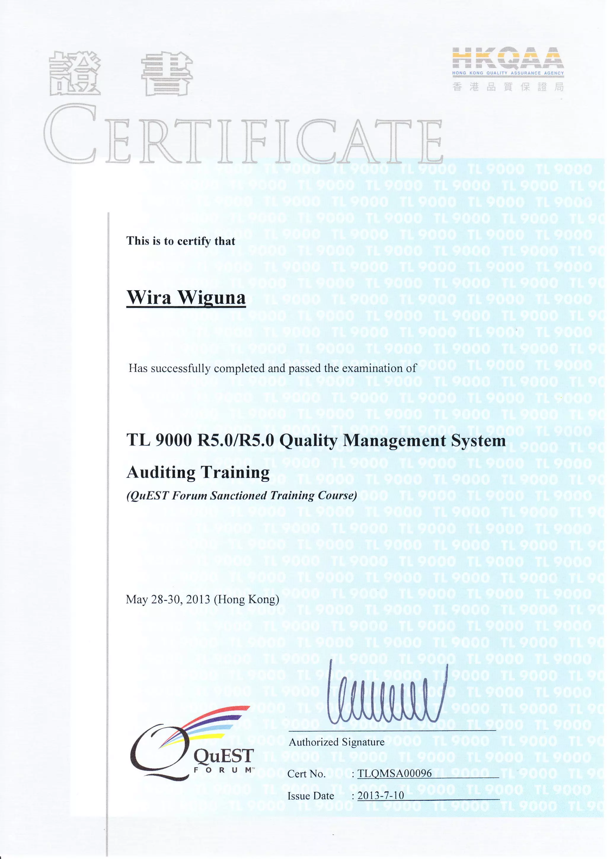Wira's TL9000 Quality Management System Auditing | PDF | Free Download