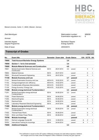 Transcript Biberach | PDF