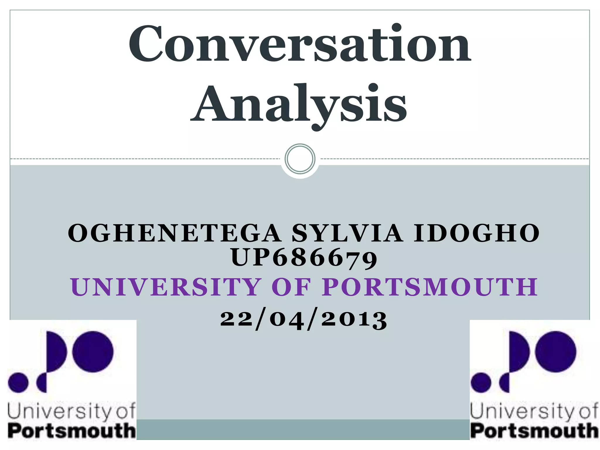 Conversation Analysis original | PPTX