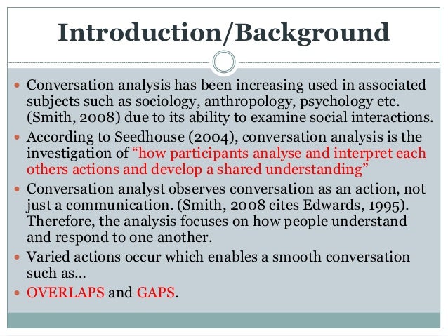 Conversation Analysis original