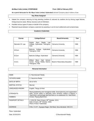 C R R RESUME | PDF