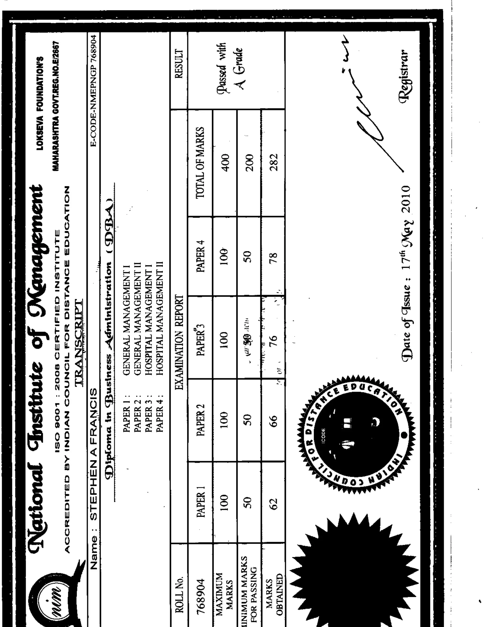 Dual Dip Certificate | PDF