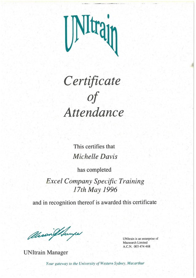 Unitrain - Excel | PDF