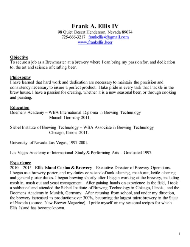 Frank Ellis IV Resume | DOCX
