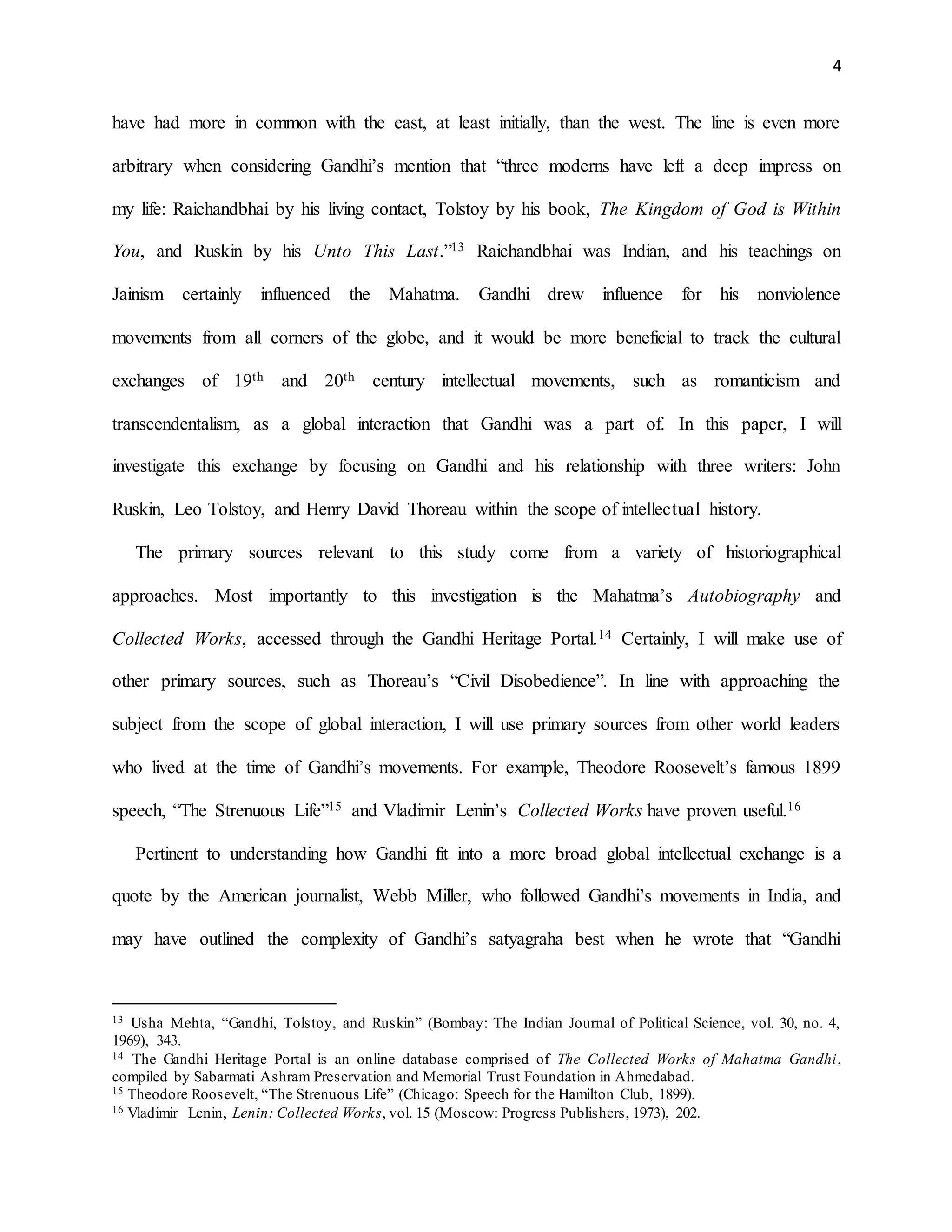 Gandhi, Tolstoy, Ruskin, and Thoreau - A Global Exchange of Nonviolence ...