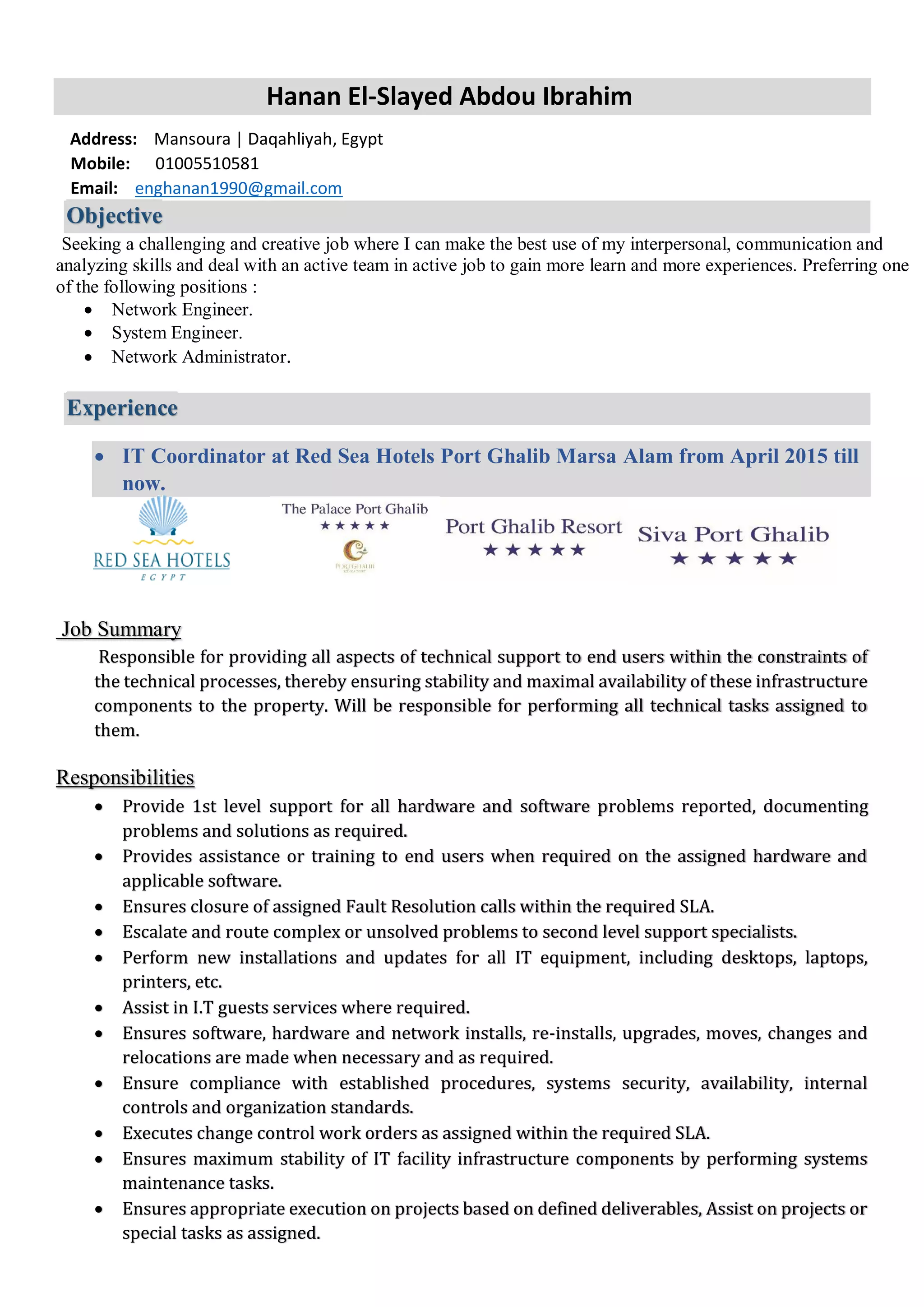 Hana CV 2015 | PDF