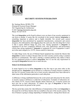 SECURITY SYSTEM INTEGRATION | PDF