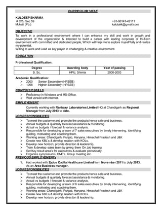 Resume Kuldip Sharma | PDF