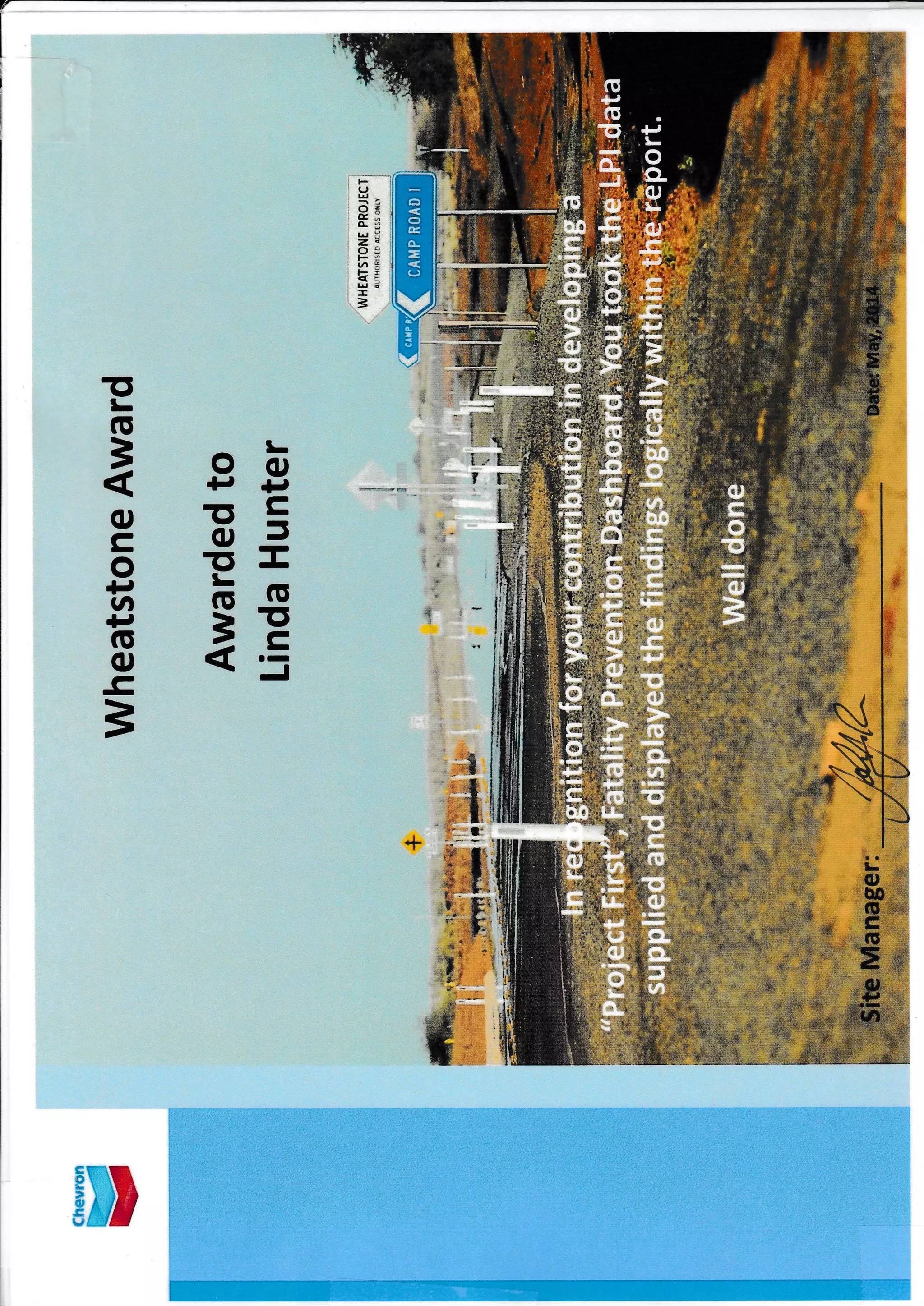 Award - Wheatstone - Fatality Prevention | PDF