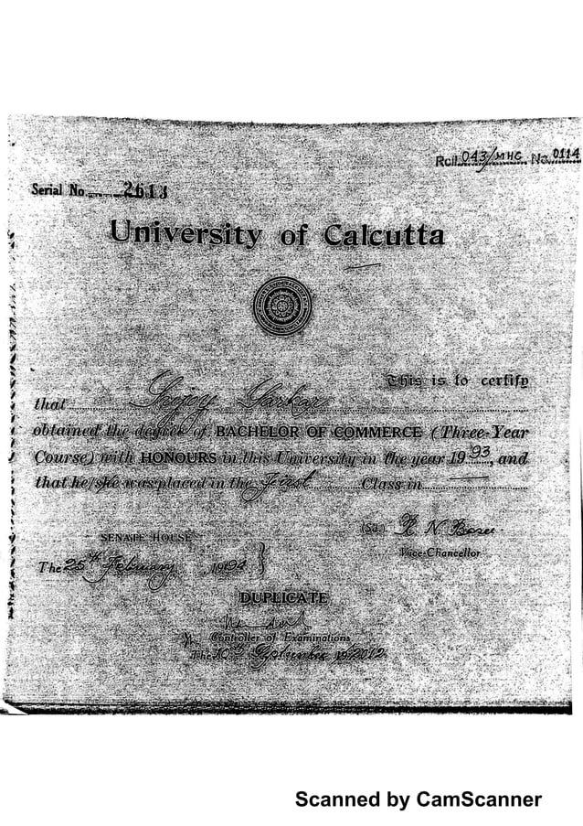 B.com certificate | PDF