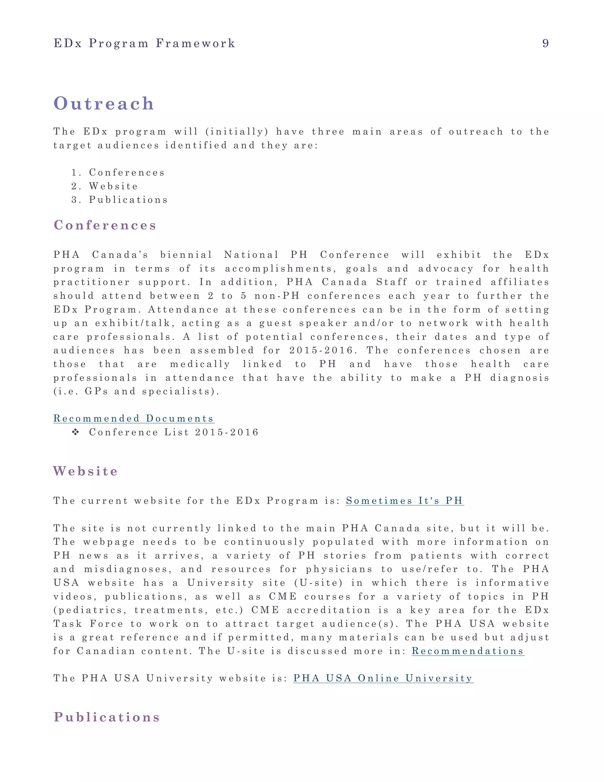 PHA Canada EDx Campaign Framework Report | PDF