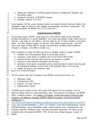 REMS in the Community Pharmacy - lesson to Post | PDF