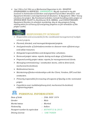 RAMESH KUMAR TIWARI CV jssl 1 | DOCX | Civil Engineering Industry ...