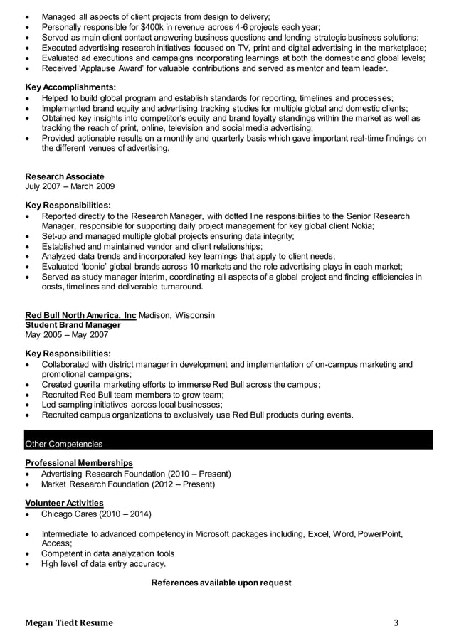 Tiedt, Megan - Resume 2015 | PDF