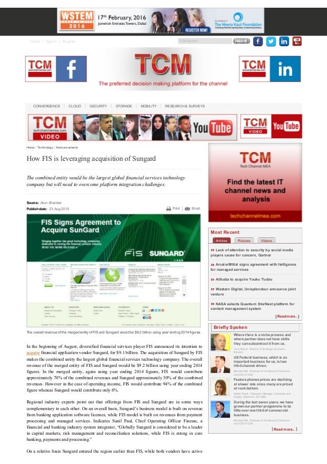 How FIS is leveraging acquisition of Sungard _ Tech Channel MEA