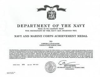 Navy and Marine Corp Achievement Medal 1 | PDF