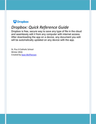 Dropbox_Quick Reference Guide | PDF