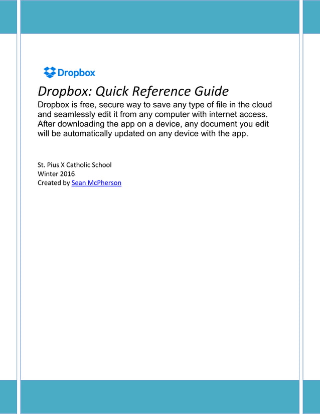 Dropbox_Quick Reference Guide | PDF
