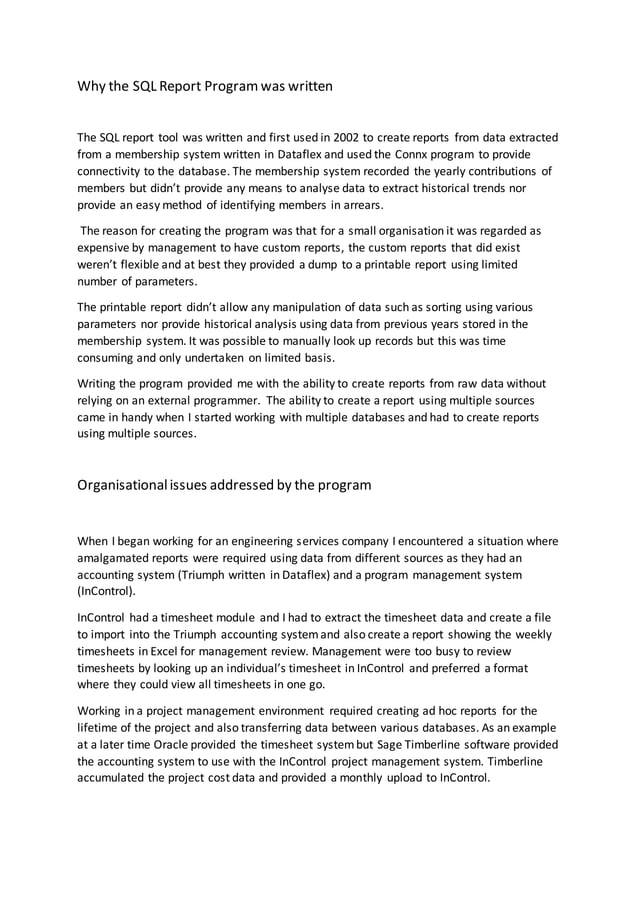 Introduction to SQL Report tool | PDF