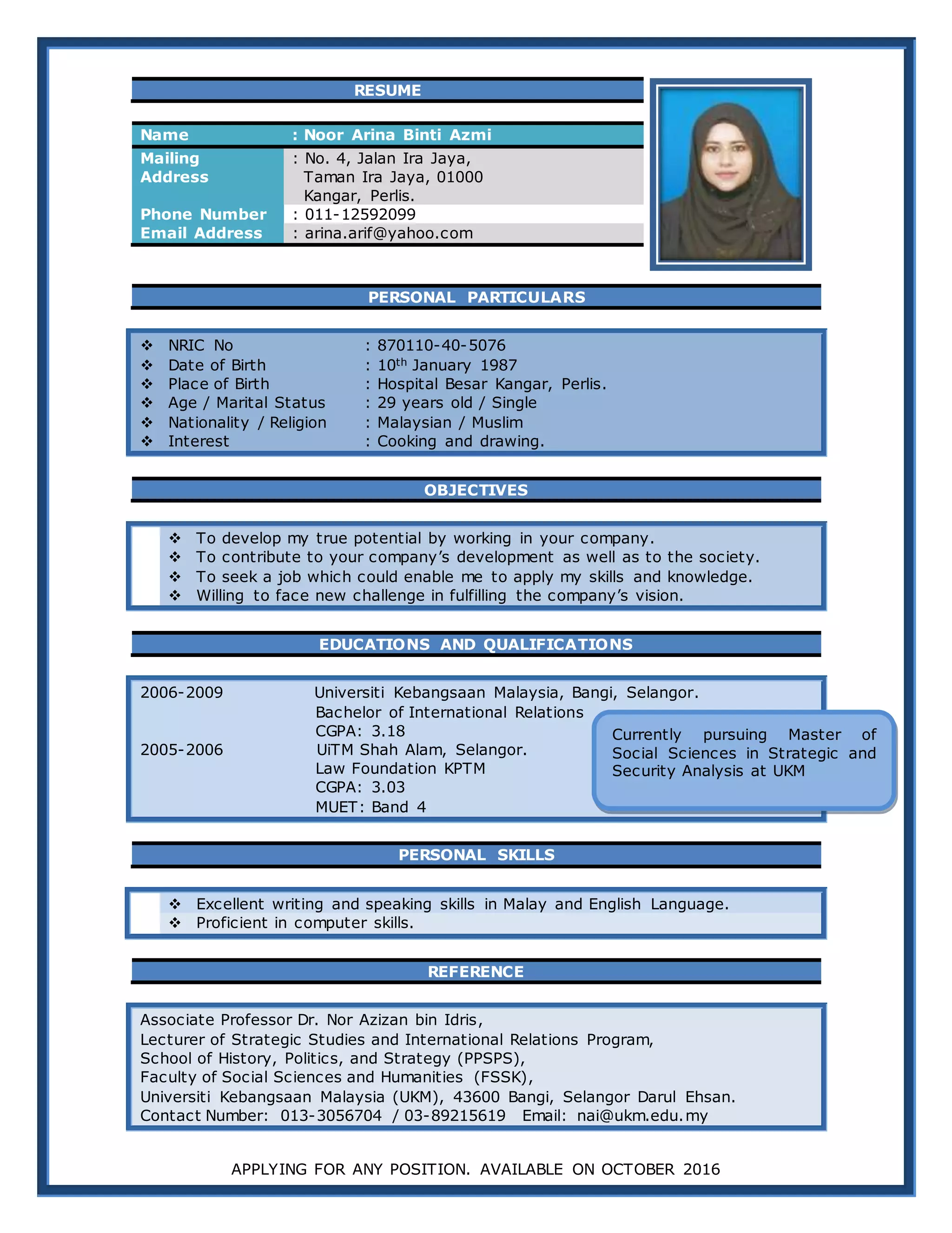 NOOR ARINA AZMI-RESUME COMPANY | DOCX
