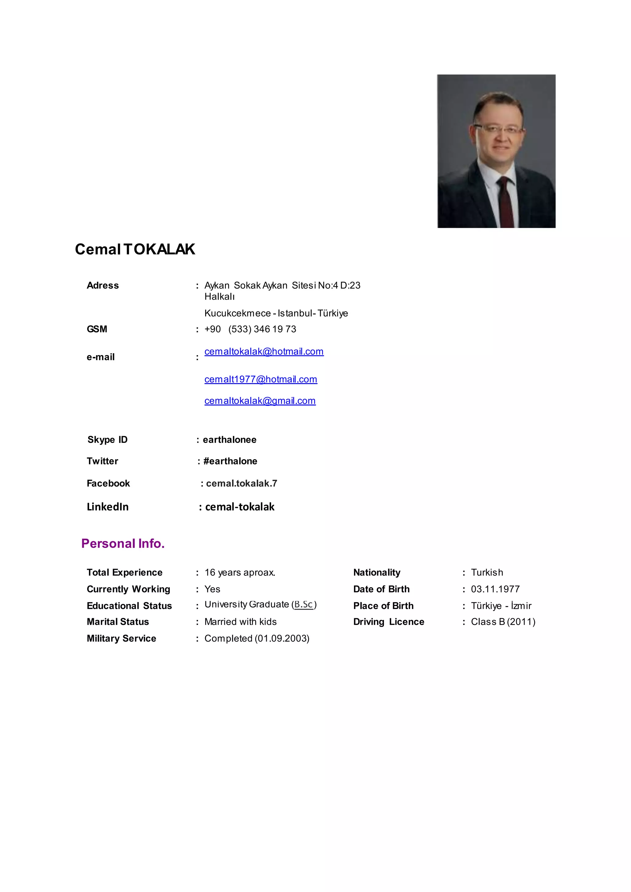 Cemal TOKALAK_cv - (ENG) | DOCX