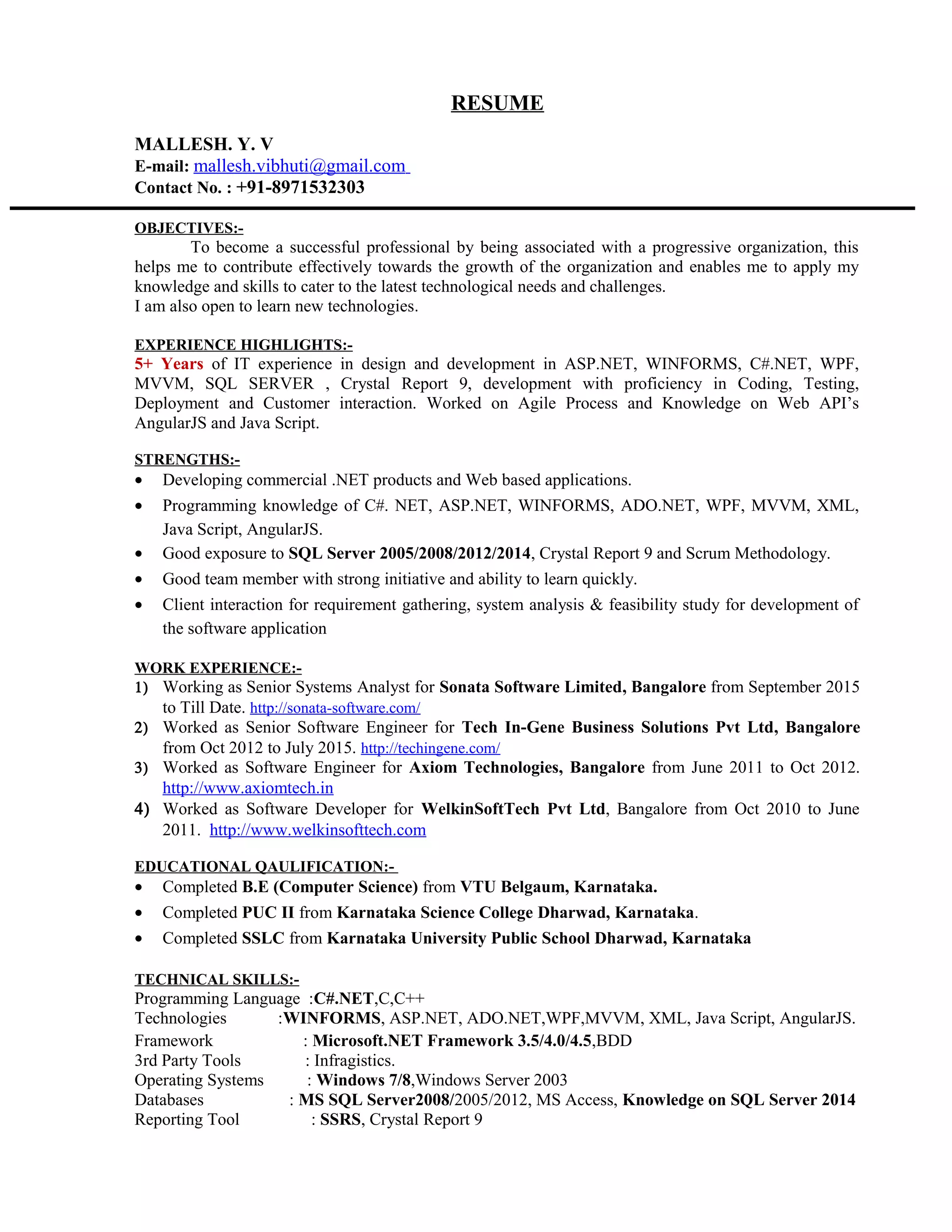 Mallesh_5+Years_ExpDOTNet_Technologies | DOC