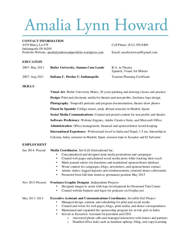 Amalia Lynn Howard Resume 2015.2