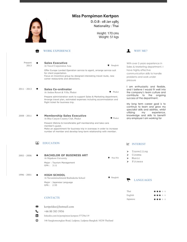 CV _ Porpimon Kertpon | PDF | Business | Business and Finance