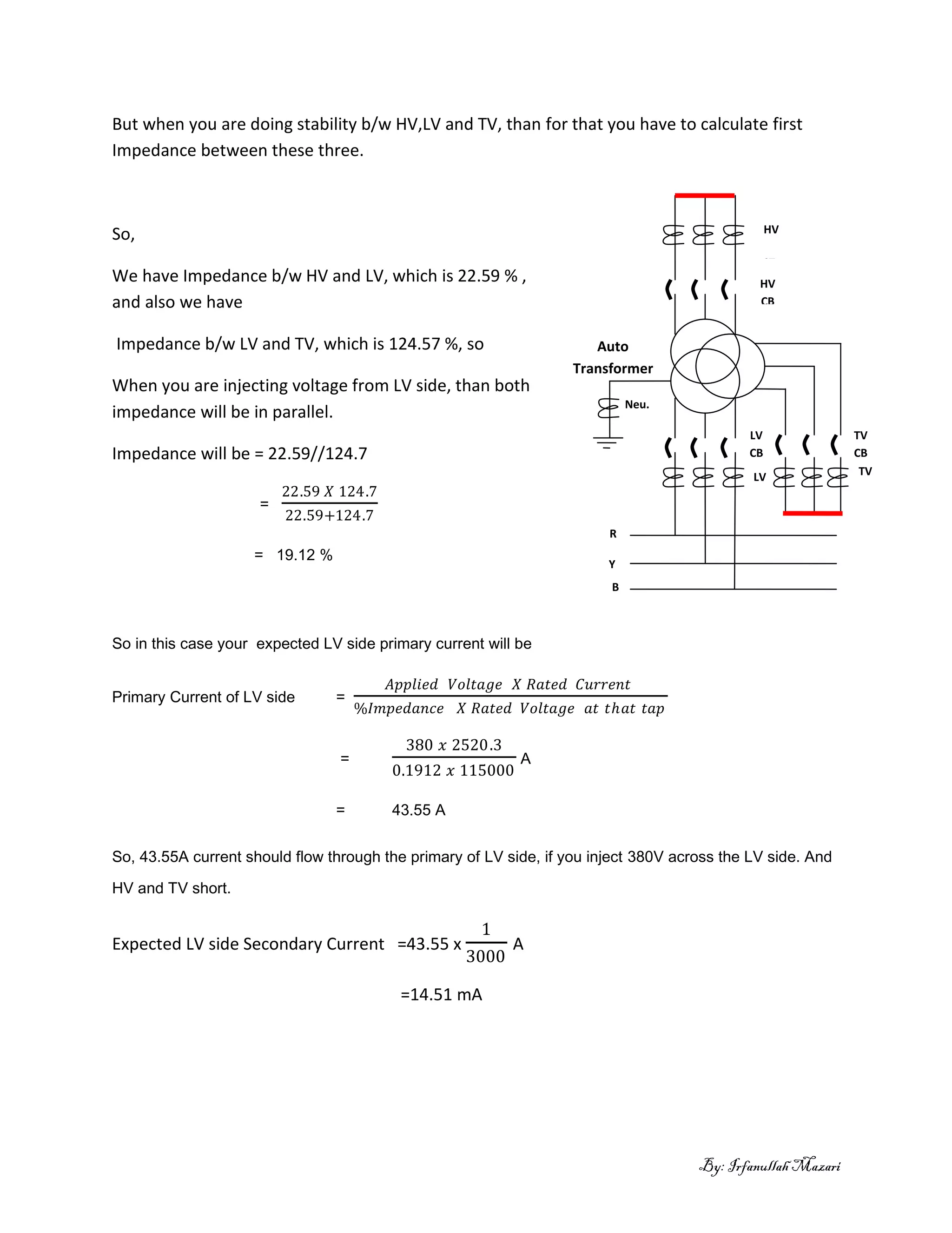 Primary Current Calculation for XF Stabilty | PDF
