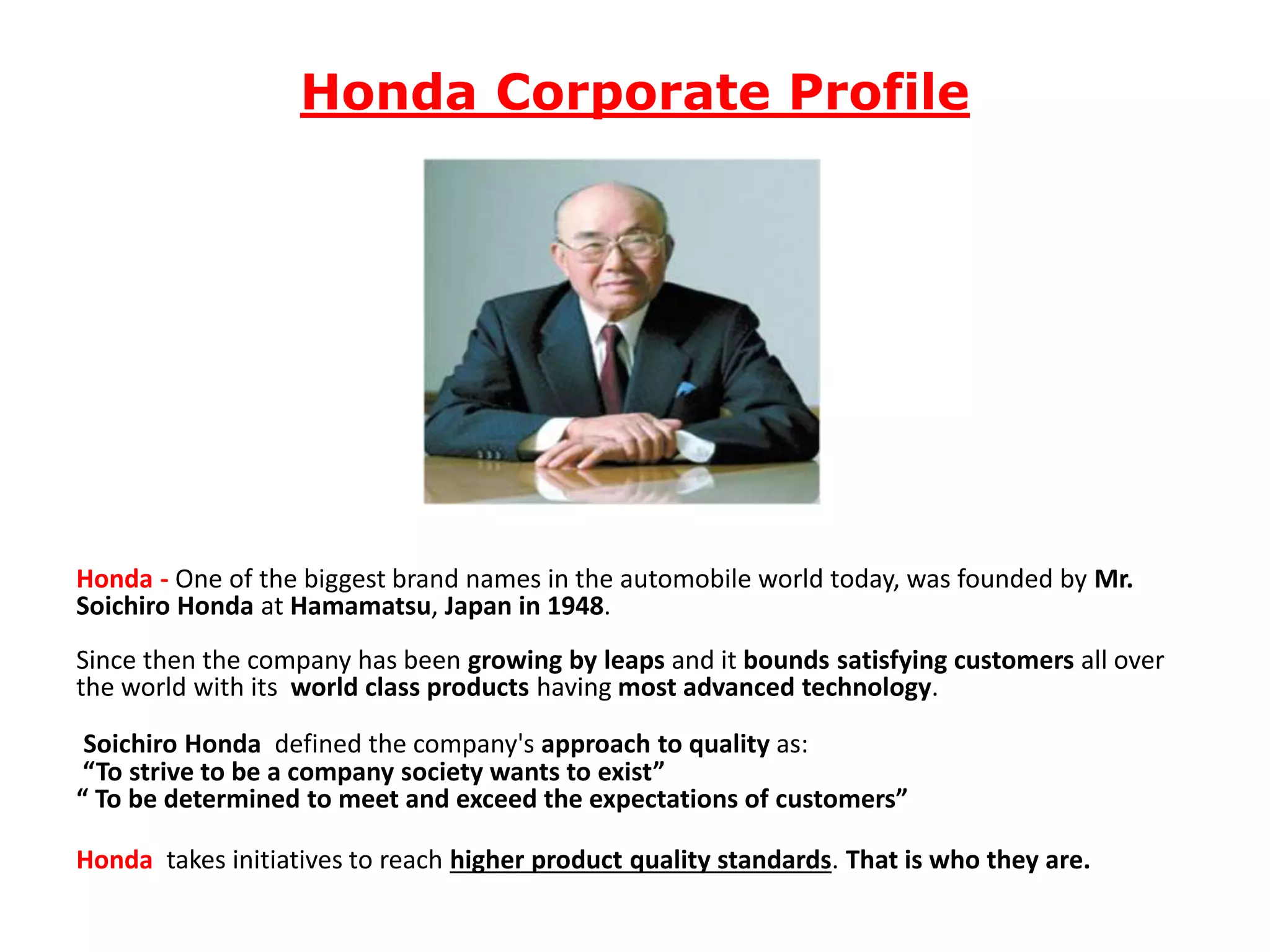 Quality at Honda | PPTX