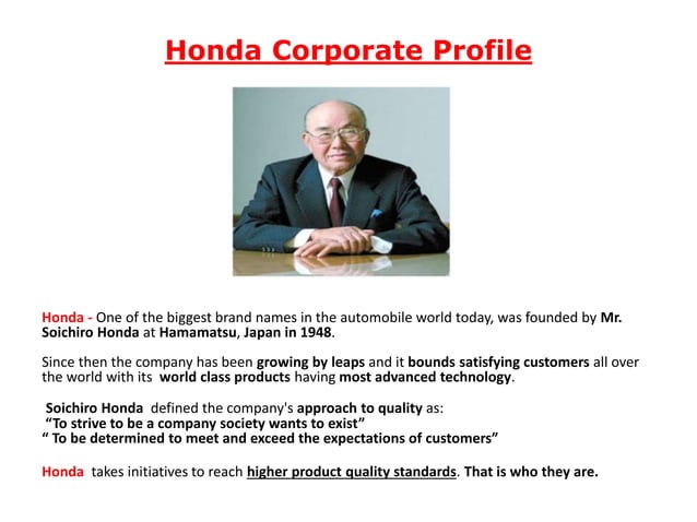 Quality at Honda | PPTX | Automotive Industry | Industries