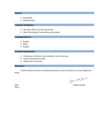 Manish Resume | PDF