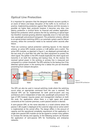 White Paper: Resilient Semi-Passive Optical Link Protection | PDF