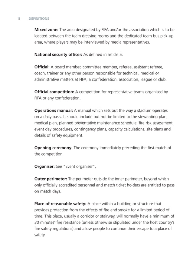 0_FIFA Stadium Safety and Security Regulations.pdf | Soccer | Sports