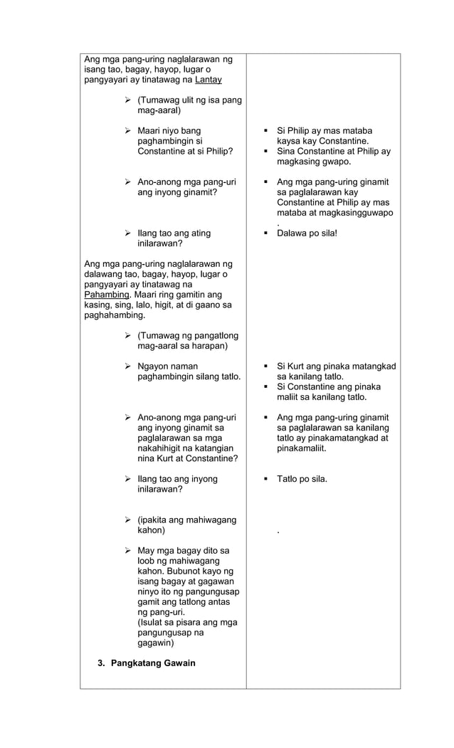 Banghay aralin sa filipino Example from jaw | PDF
