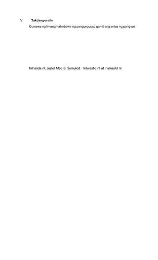 Banghay aralin sa filipino Example from jaw | PDF