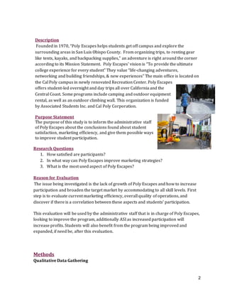 Poly Escapes Evaluation Final Report | DOCX | Educational Assessment ...
