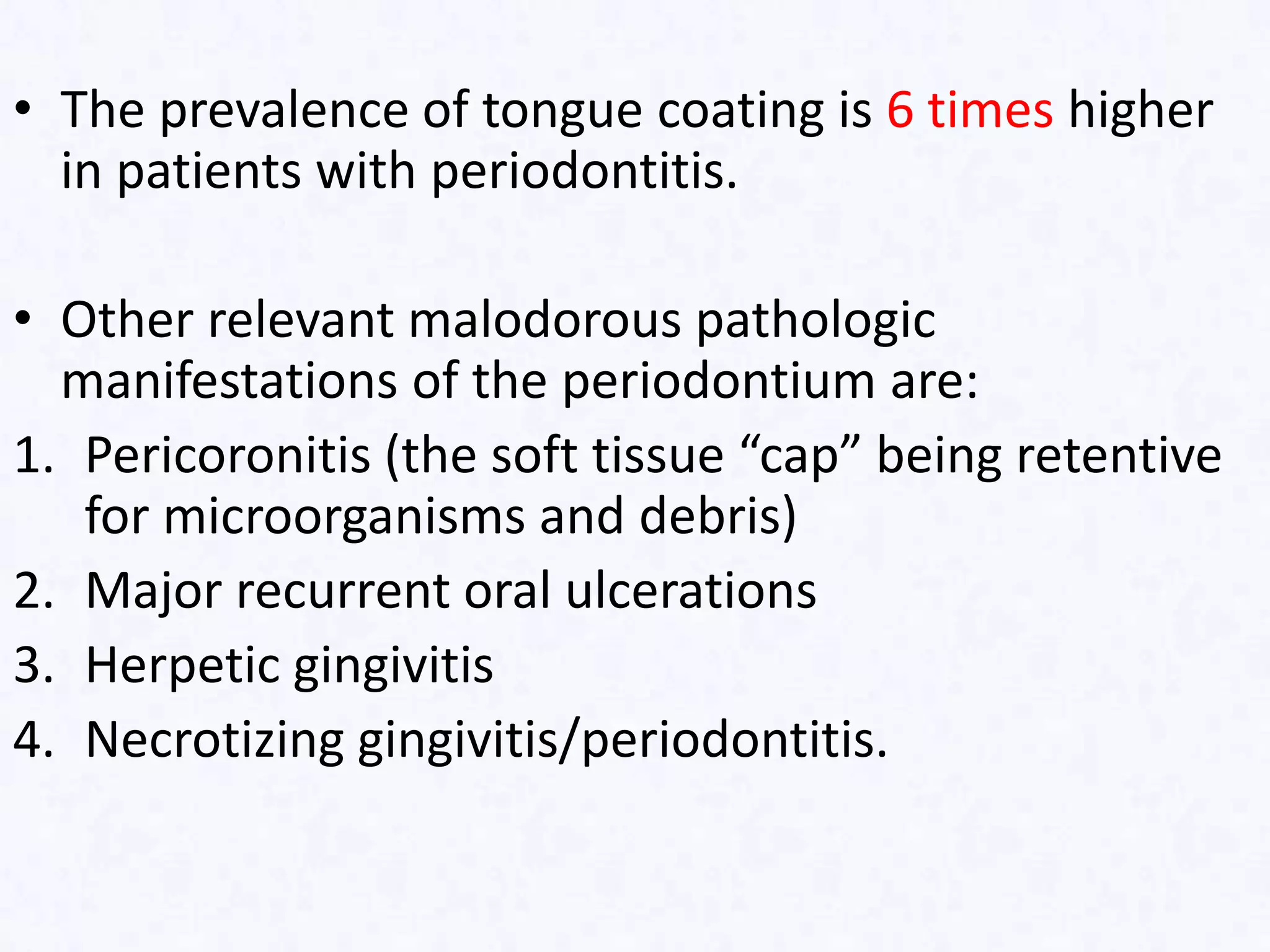 Oral malodor : Reasons, Detection and Treatment | PPTX