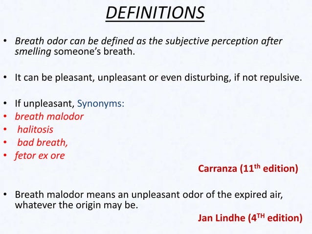 Oral malodor : Reasons, Detection and Treatment | PPTX | Ear, Nose and ...