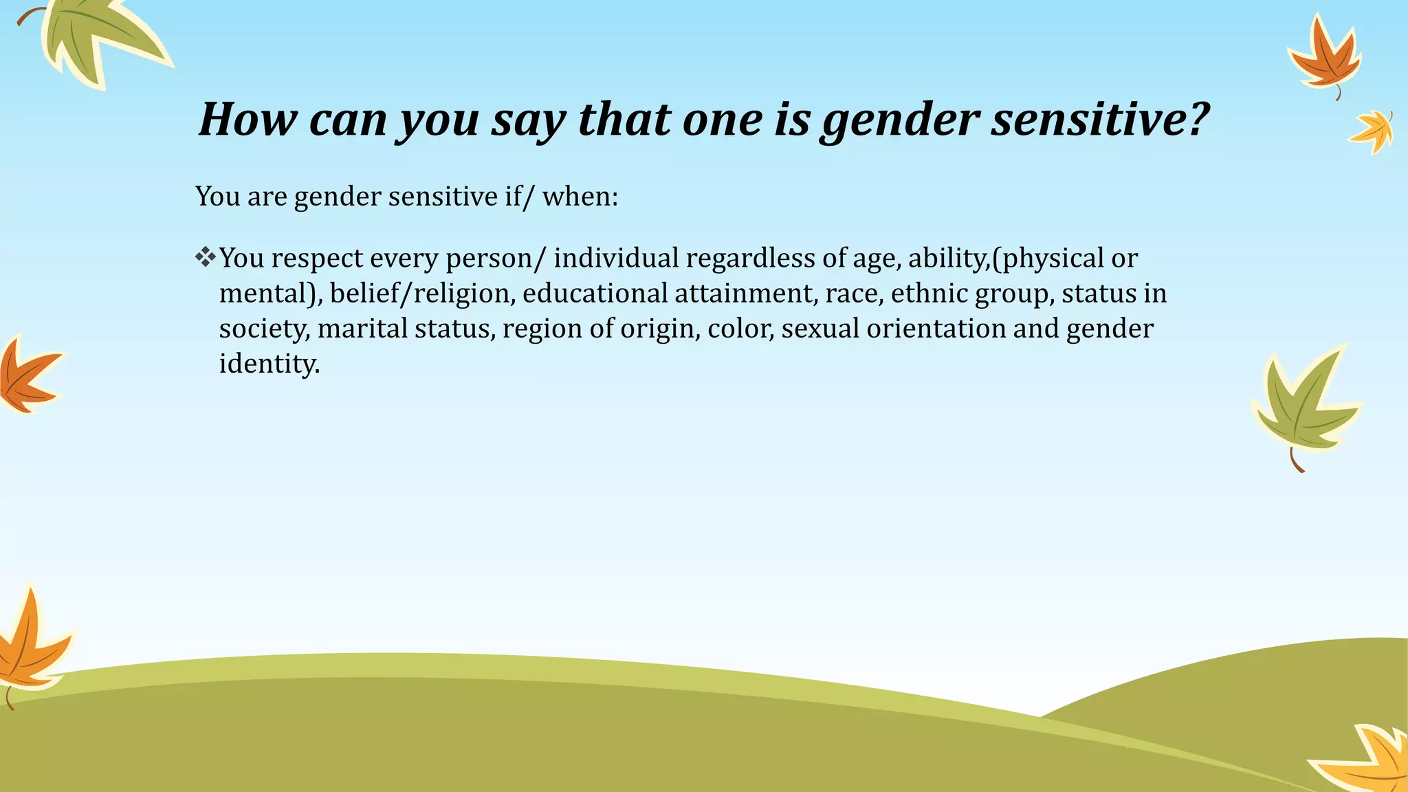 Gender Sensitivity | PPTX