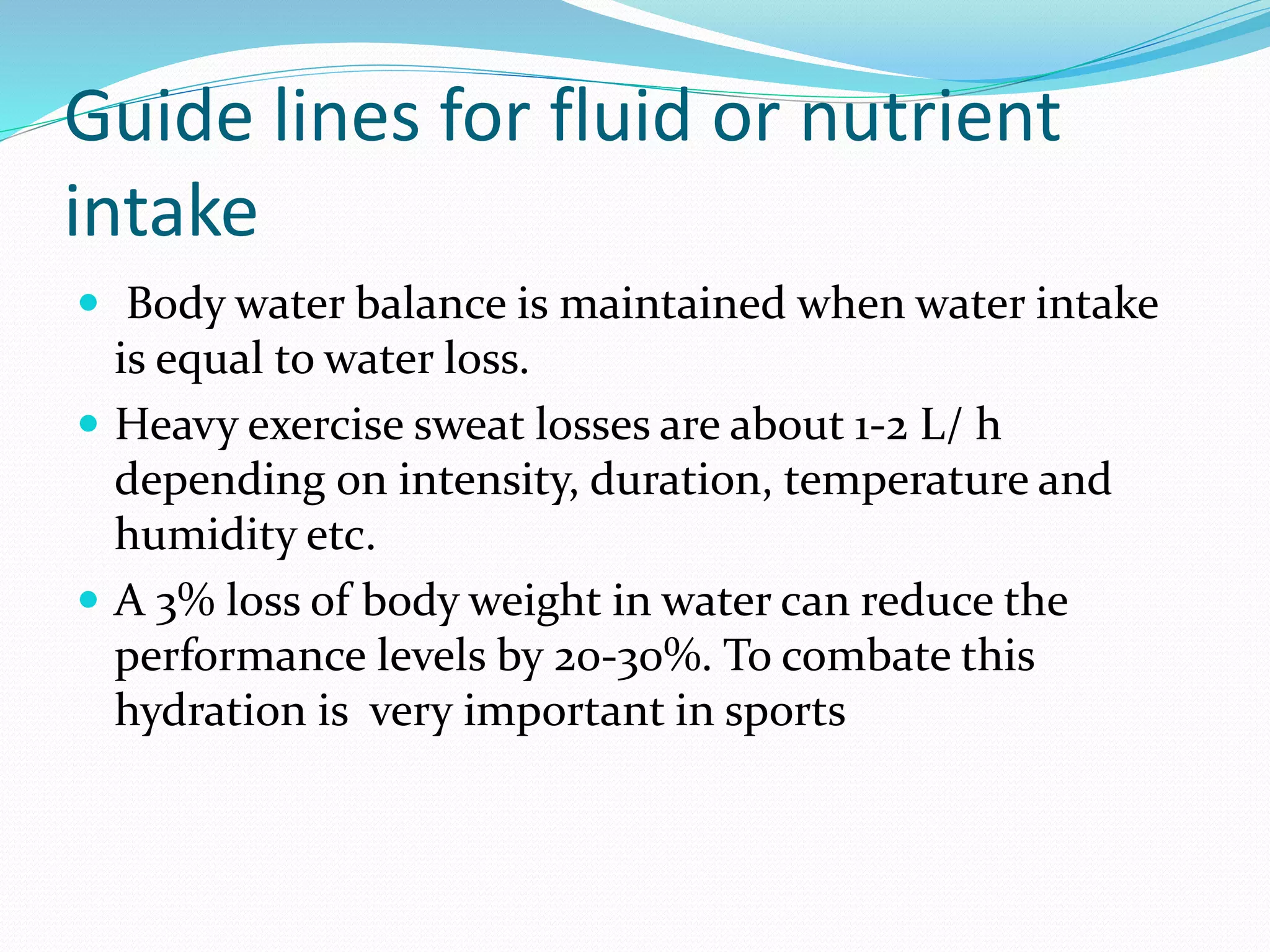Hydration in sports | PPTX